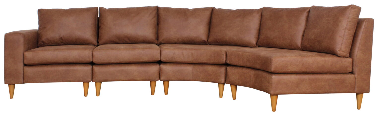 Sofá modular curvo medidas 319x170x94 cms | Tapizado en Cuero bonded ...